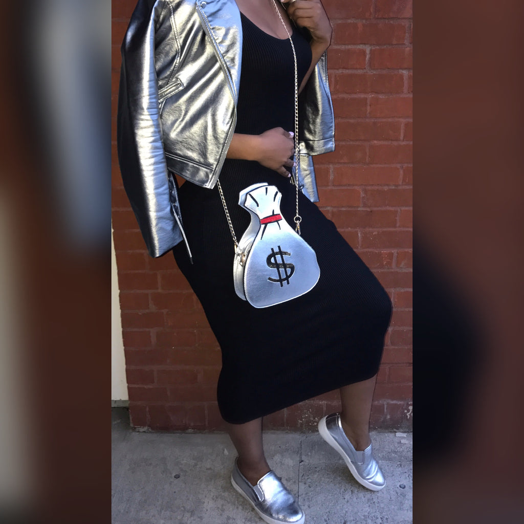 Mariah Money Bag Silver – The Baddie Boudoir